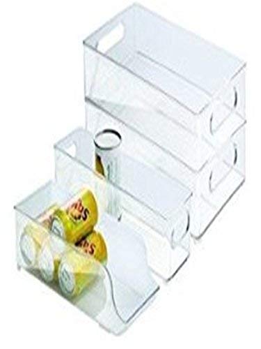 InterDesign Stackable Kitchen Storage Organizer Bins for Fridge, Freezer, Pantry and Cabinet Organization 4 Piece