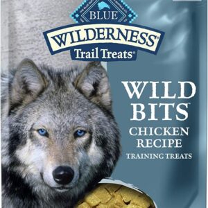 Blue Buffalo Wilderness Trail Treats Wild Bits High Protein Grain Free Soft-Moist Training Dog Treats, Chicken Recipe 4-oz Bag