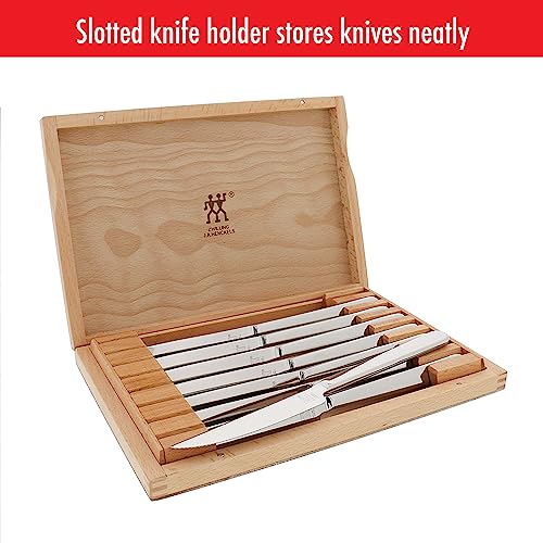 ZWILLING Razor-Sharp Steak Knives set of 8, German Engineered Informed by 290+ Years of Mastery, Silver