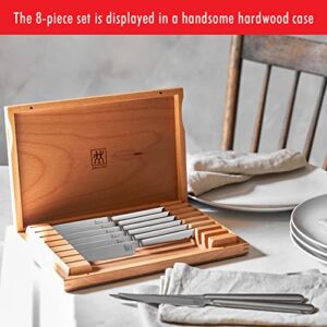 ZWILLING Razor-Sharp Steak Knives set of 8, German Engineered Informed by 290+ Years of Mastery, Silver