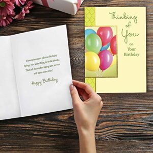 Designer Greetings Assorted Birthday Cards (12 Foiled and Embossed Greeting Cards with 13 Colored Envelopes; 3 Each of 4 Designs)