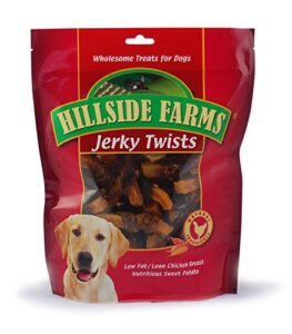 hillside farms chicken and sweet potato premium dog treats, jerky twists, 32-ounce