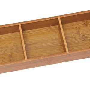 Lipper International 823 Bamboo Wood 3-Compartment Organizer Tray, 11 5/8" x 4 1/8" x 1 3/4"