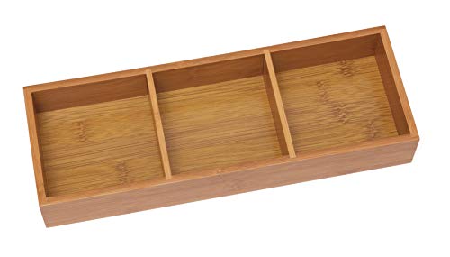 Lipper International 823 Bamboo Wood 3-Compartment Organizer Tray, 11 5/8" x 4 1/8" x 1 3/4"