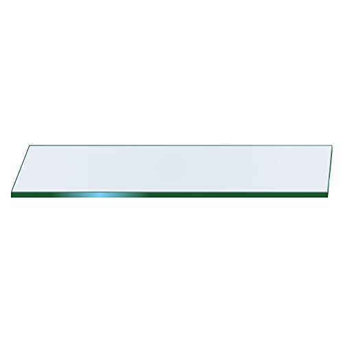 Rectangle Floating Glass Shelf 6 x 18 Inch, 1/4 Inch Thick