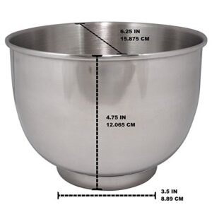 Replacement Stainless Steel Bowl Set Fits Sunbeam & Oster Mixers,1.5 quarts