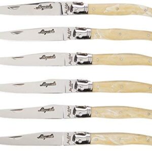 Jean Dubost Laguiole 6 Steak Knives Set, Acrylic Black