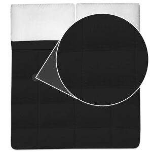 Sweet Home Collection White Goose Down Alternative Comforter, Black, Queen