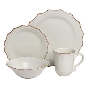 10 Strawberry Street Oxford Dinnerware Set, 24 Pc, Cream