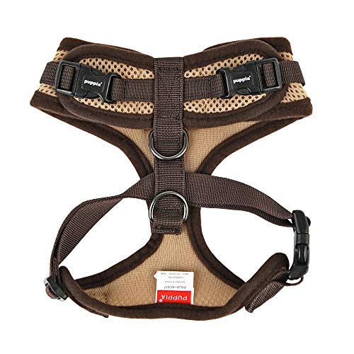 Puppia Authentic RiteFit Harness with Adjustable Neck, Medium, Beige