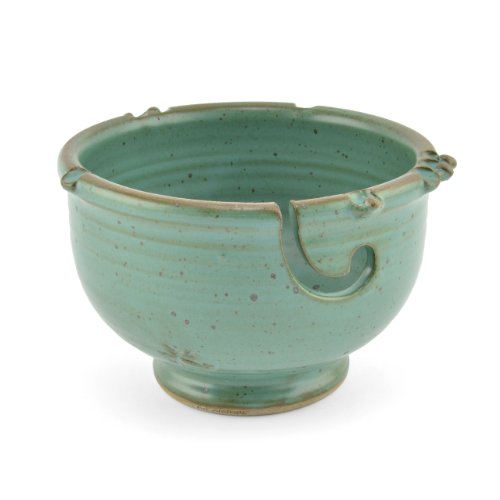 Anthony Stoneware Handmade Yarn Bowl, Teal Green