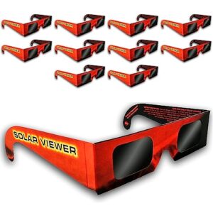 thousand oaks optical solar eclipse glasses (pack of 10) ce & iso certified