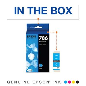 EPSON T786 DURABrite Ultra -Ink Standard Capacity Cyan -Cartridge (T786220) for Select Epson Workforce Printers