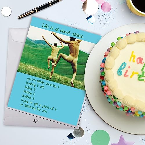 NobleWorks Jumbo Humorous Birthday Paper Card 8.5 x 11 Inch with Envelope (1 Pack) Big, Jumbo Bday Jumbo Asses Birthday J0690