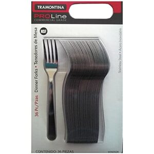 tramontina pro line 36 dinner forks commercial grade stainless steel