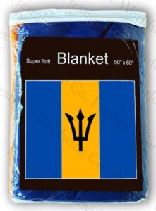 barbados flag fleece travel blanket 5 ft. x 4.2 ft. barbadian throw cover