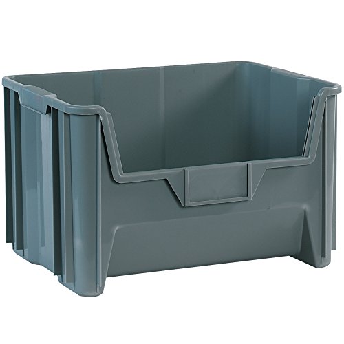 Aviditi Giant Stackable Plastic Storage Shelf Bins, 19-7/8 x 15-1/4 x 12 7/16 Inches, Blue, Pack of 3, for Organizing Homes, Offices, Garages and Classrooms