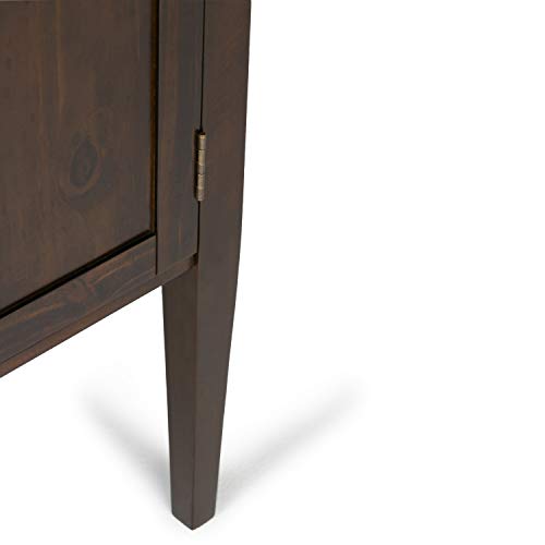 SIMPLIHOME Carlton SOLID WOOD 54 Inch Wide Transitional TV Media Stand in Dark Tobacco Brown for TVs up to 60 Inches, For the Living Room and Entertainment Center