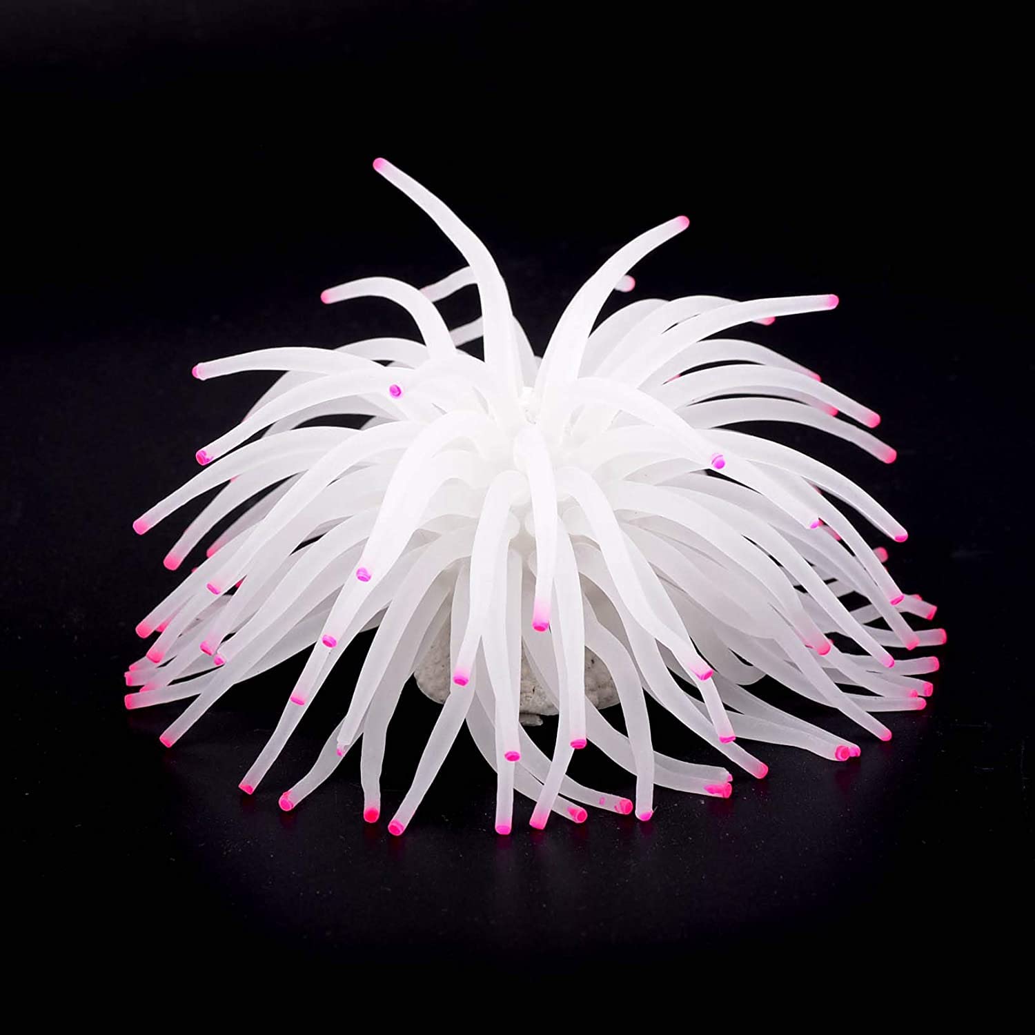 Mallofusa Artificial Aquarium Fish Tank Decoration Silicone Sea Anemone Artificial Fish Tank Ornament Decoration (White)