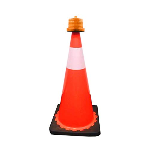 DE-Spark Luwint Handheld Emergency LED Solar Powered Strobe Warning Light, Road Construction Cone Traffic Light Flicker Beacon Lamp