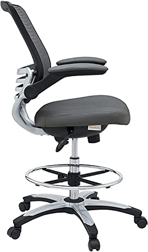 Modway EEI-211 Edge Drafting Chair - Reception Desk Chair - Flip-Up Arm Drafting Chair in Gray