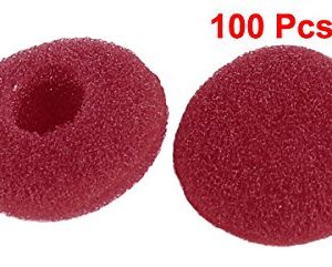 uxcell 100 Pcs Replacement Earbud Tips, Soft Sponge Ear Tips Buds for Diameter 13mm-18mm Earphone Headsets Accessories, Foam Cushions Eartips Headphone Covers, Red