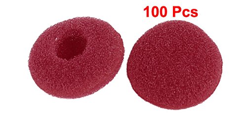 uxcell 100 Pcs Replacement Earbud Tips, Soft Sponge Ear Tips Buds for Diameter 13mm-18mm Earphone Headsets Accessories, Foam Cushions Eartips Headphone Covers, Red