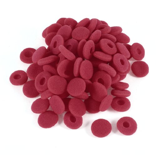 uxcell 100 Pcs Replacement Earbud Tips, Soft Sponge Ear Tips Buds for Diameter 13mm-18mm Earphone Headsets Accessories, Foam Cushions Eartips Headphone Covers, Red