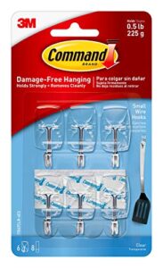 3m command utensil hooks, clear, 0.5 lb capacity, pack of 6