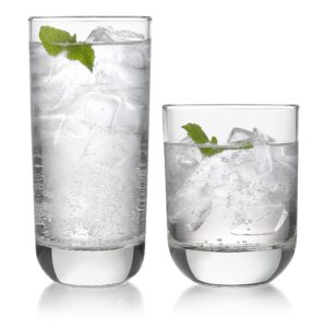 libbey polaris 16-piece tumbler and rocks glass set