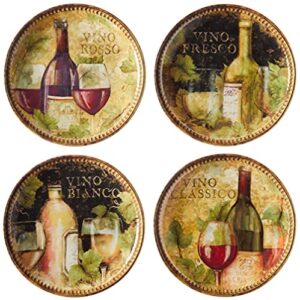 certified international gilded wine salad/dessert plates (set of 4), 9", multicolor