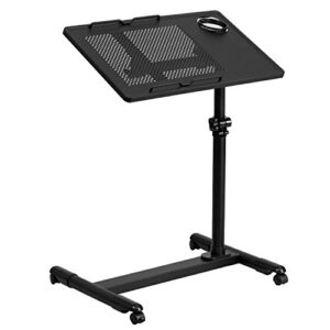 flash furniture macon black adjustable height steel mobile computer desk