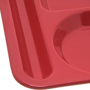 Carlisle FoodService Products Left-Hand Heavyweight 6-Compartment Melamine Tray 10" x 14" - Red