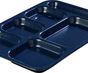 Carlisle FoodService Products Right Hand 6-Compartment Melamine Tray 14.5" x 10" - Café Blue