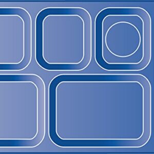 Carlisle FoodService Products Right Hand 6-Compartment Melamine Tray 14.5" x 10" - Café Blue