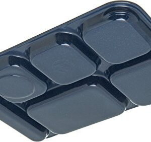 Carlisle FoodService Products Right Hand 6-Compartment Melamine Tray 14.5" x 10" - Café Blue