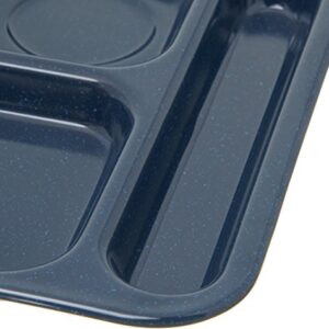 Carlisle FoodService Products Right Hand 6-Compartment Melamine Tray 14.5" x 10" - Café Blue