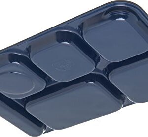 Carlisle FoodService Products Right Hand 6-Compartment Melamine Tray 14.5" x 10" - Dark Blue