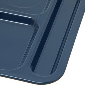 Carlisle FoodService Products Melamine Right-Hand 4-Compartment Tray, 10x9.75 Inches, Dark Blue