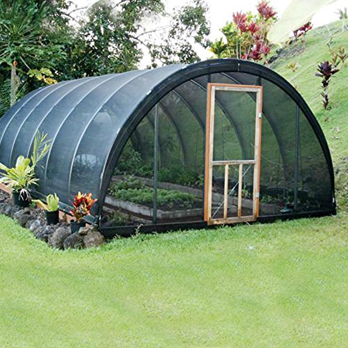 Agfabric 50% Shade Cloth Sunblock Shade Cloth Cover with Clips for Plants 6.5’ X 20’, Black