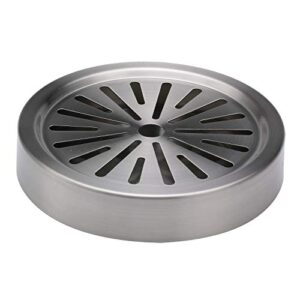 service ideas dt6bs drip tray, round, brushed, stainless steel, 6"