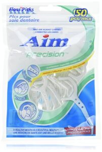 aim precision floss picks with fluoridex thread 50 ct (pack of 6)