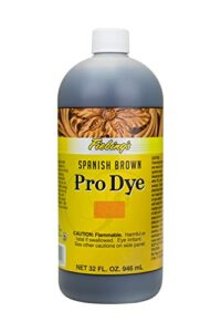 fiebing pro dye 32 oz spanish brown - penetrating & permanent professional oil leather dye