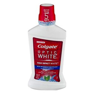 colgate optic white mouthwash, sparkling fresh mint 16 oz