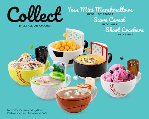 MAX'IS Creations | The Mug with a Hoop| Coffee & Hot Chocolate Mug, Cereal, Soup Bowl Cup | Novelty Gift Basketball Accessories for Sports Coaches, Dad, Mom, Basketball Gifts for Boys 8-12 & Girls