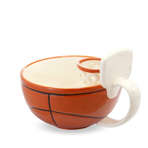 MAX'IS Creations | The Mug with a Hoop| Coffee & Hot Chocolate Mug, Cereal, Soup Bowl Cup | Novelty Gift Basketball Accessories for Sports Coaches, Dad, Mom, Basketball Gifts for Boys 8-12 & Girls