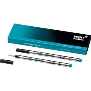 mont blanc rollerball refill, m 2x1, barbados blue (106932)