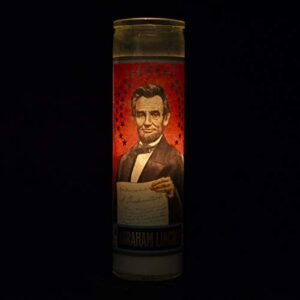 Abraham Lincoln Secular Saint Candle - 8.5 Inch Tall Glass Prayer Votive - Made in The USA