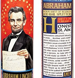 Abraham Lincoln Secular Saint Candle - 8.5 Inch Tall Glass Prayer Votive - Made in The USA