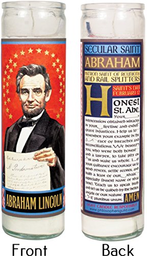 Abraham Lincoln Secular Saint Candle - 8.5 Inch Tall Glass Prayer Votive - Made in The USA